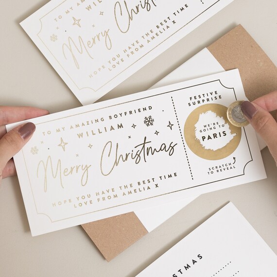 Personalised Christmas Gold Foil Scratch Gift Voucher Gold - Etsy UK