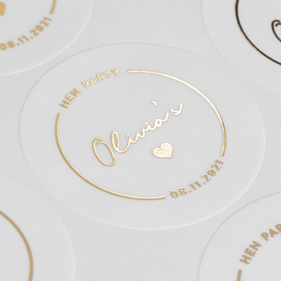 Hen Do Stickers, Personalised Hen Party Stickers, Foiled Event Party ...