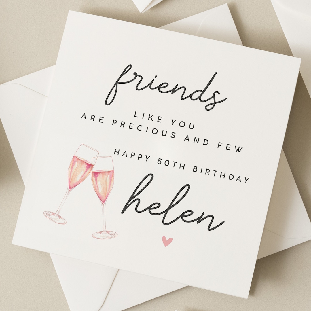 Personalised 50th Birthday Card for Friend, Happy Fiftieth Birthday ...