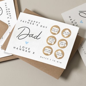 Personalised Dad Fathers Day Gift, Scratch to Win Card, Fathers Day ...