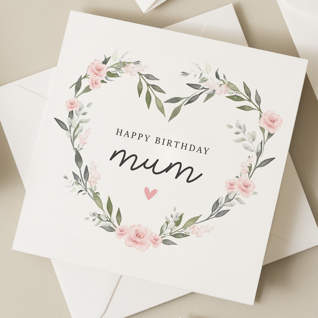 Mum Birthday Card, Mum Birthday Gift, Floral Birthday Card for Her ...
