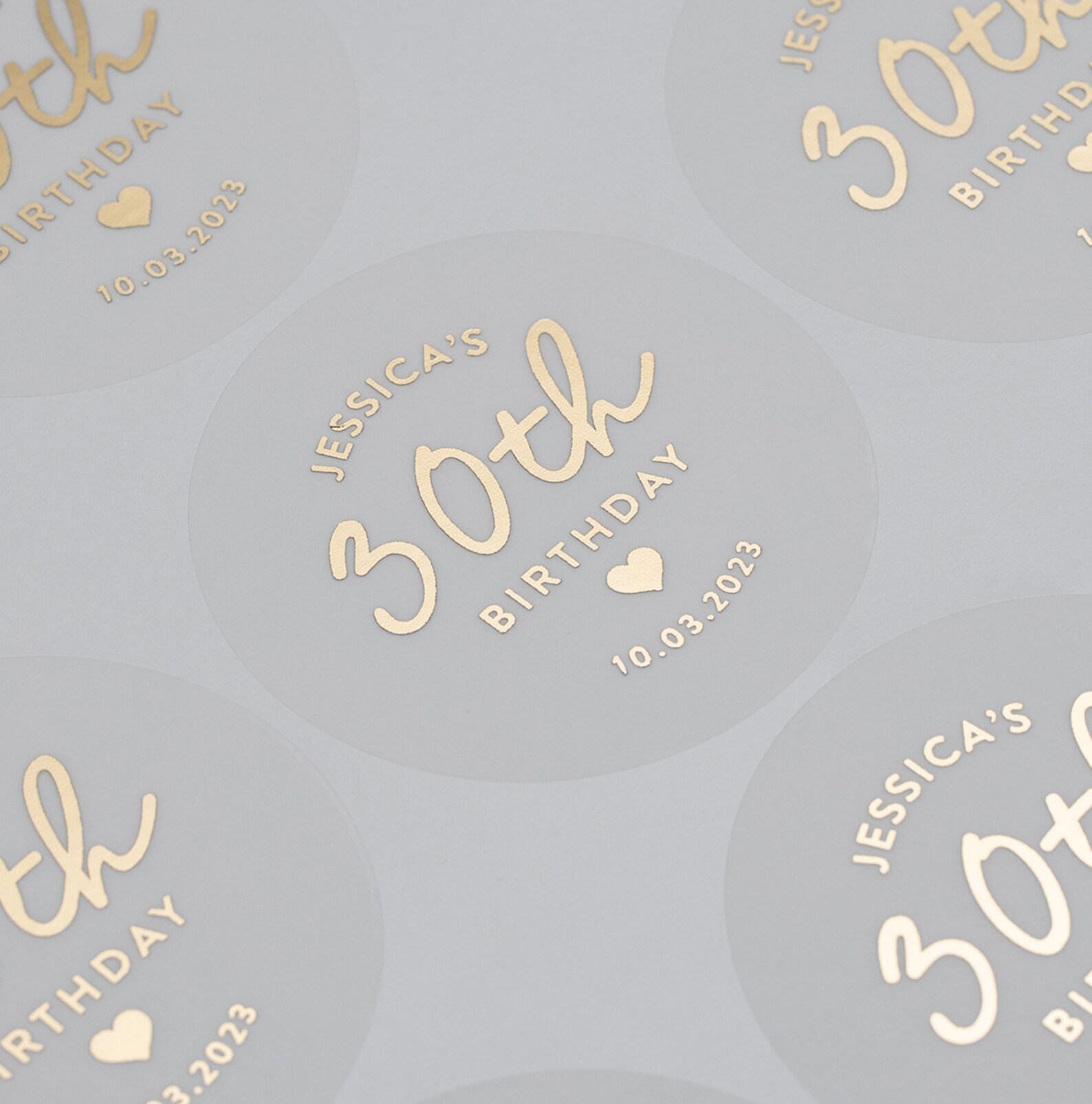30th Birthday Stickers Personalised Birthday Sticker Foil | Etsy