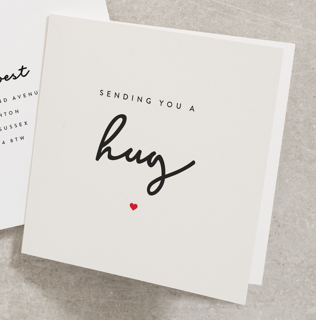 Sending You A Hug Card, Friendship Card, Pick Me up Gift, Thinking of ...
