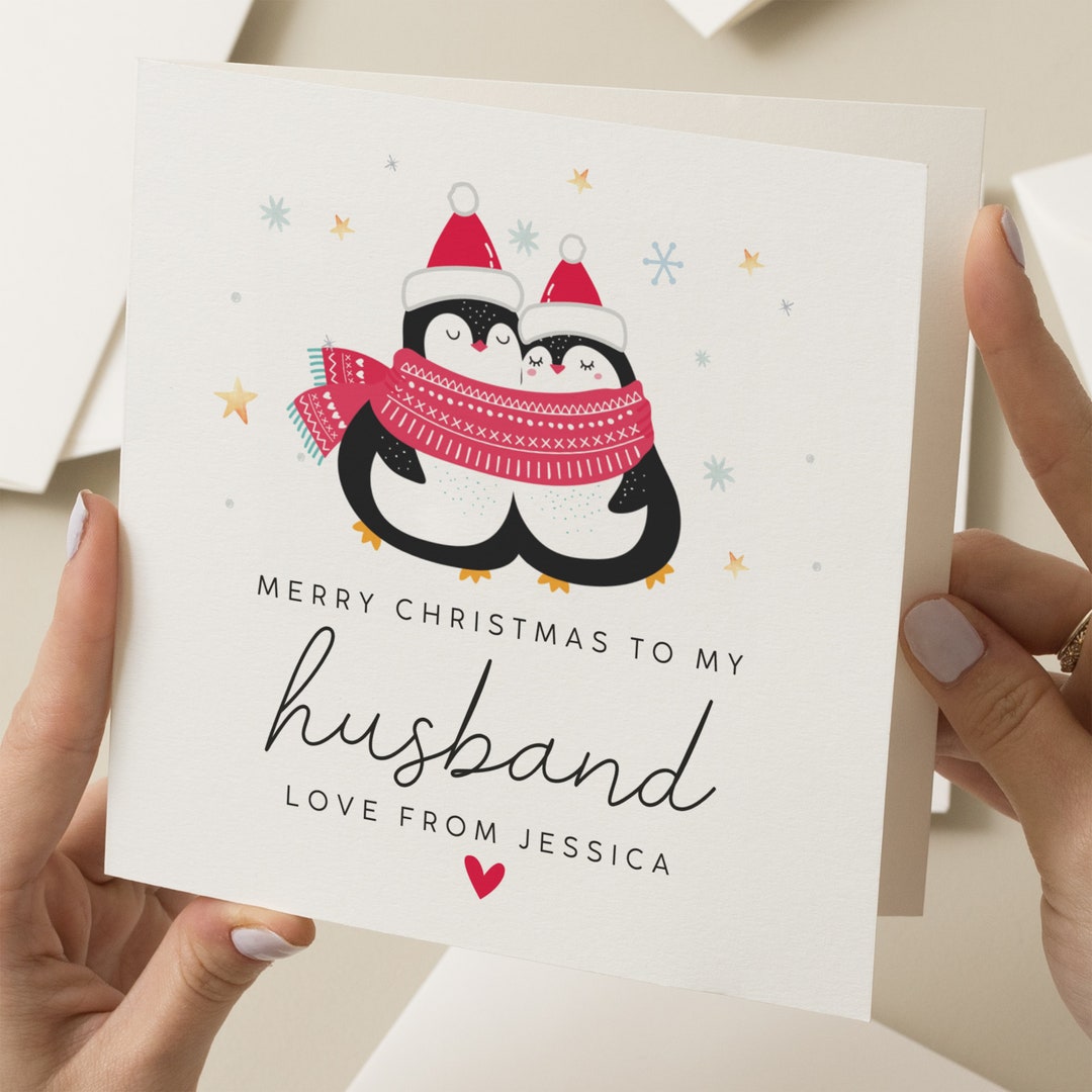 Husband Christmas Card, Christmas Card for Husband, Personalised ...
