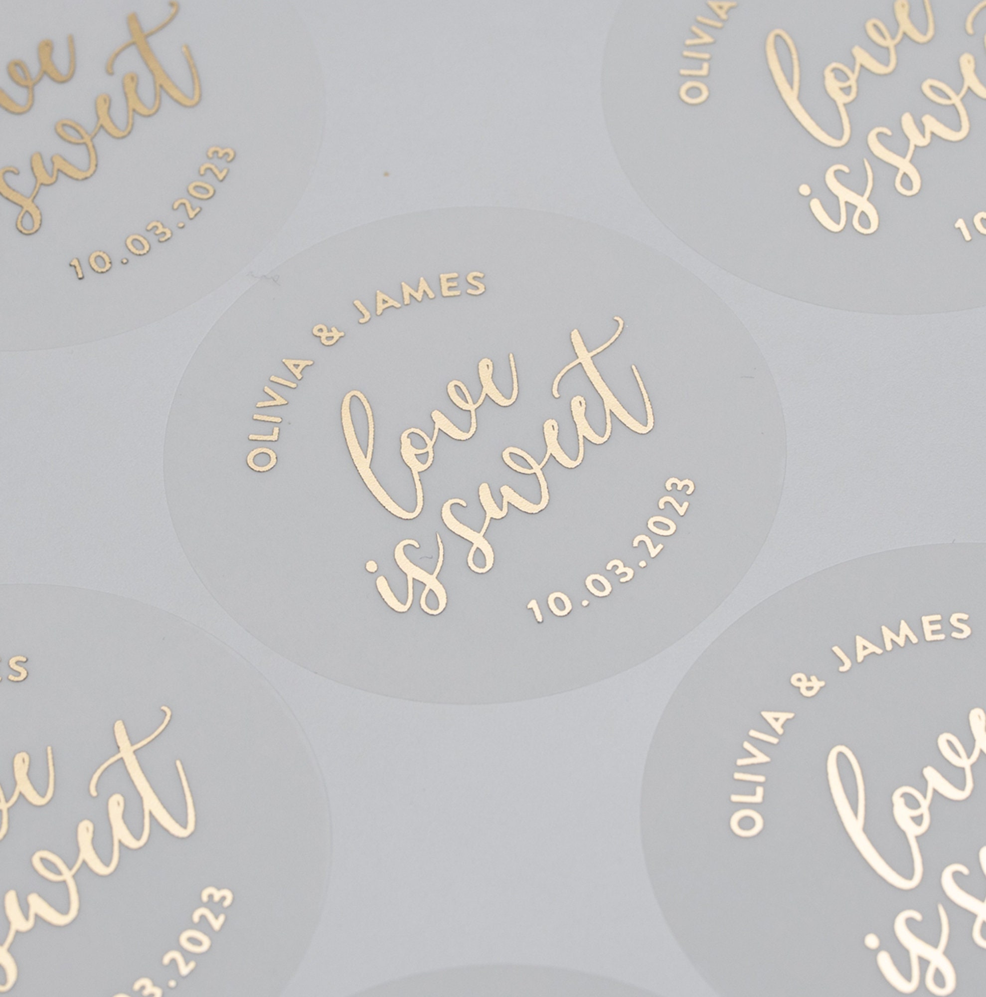 Sweet Bag Wedding Cute Foil Wedding Favour Stickers Gold - Etsy