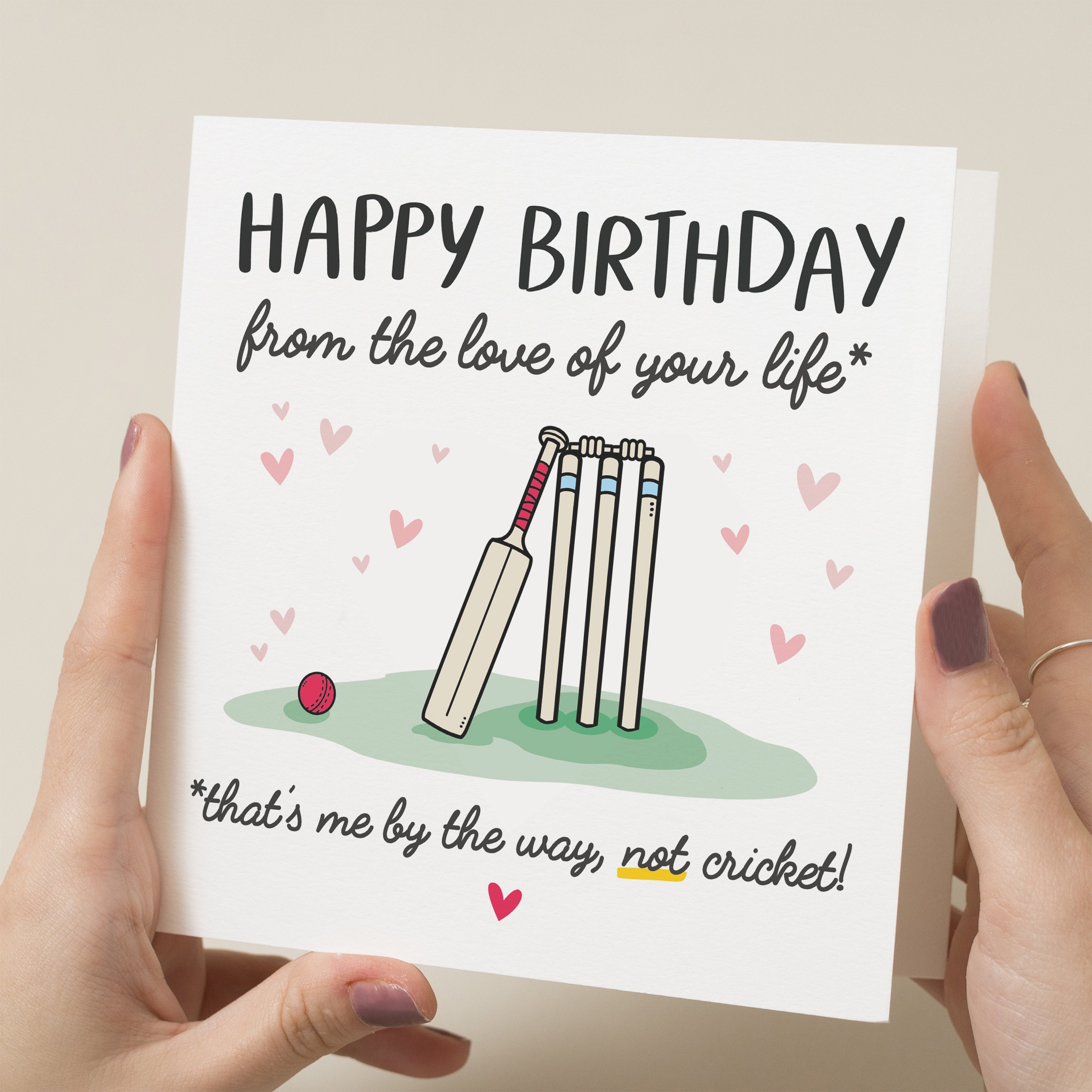 Cricket Birthday Card, Funny Birthday Card for Boyfriend, Cricket Gift ...