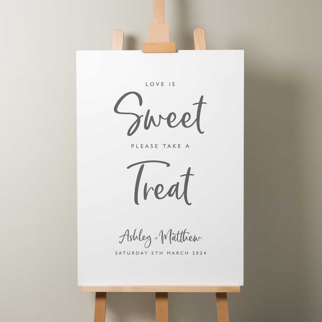Script Wedding Sweet Table Sign, Sweet Station Wedding Sign, Sweet Sign ...
