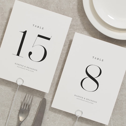 Printed Modern Table Numbers Simple Table Number Cards - Etsy