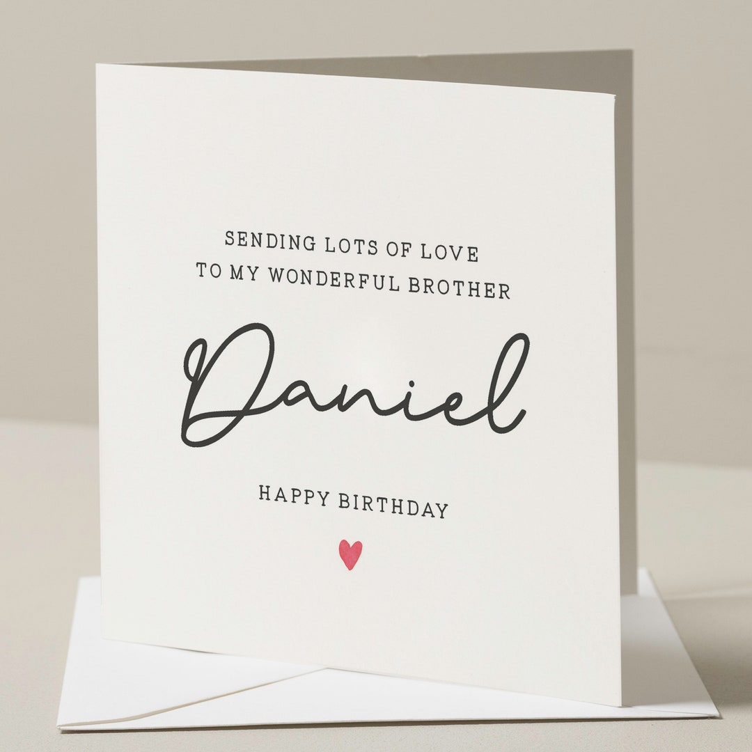 Personalised Birthday Card for Brother, Wonderful Brother Birthday Card ...