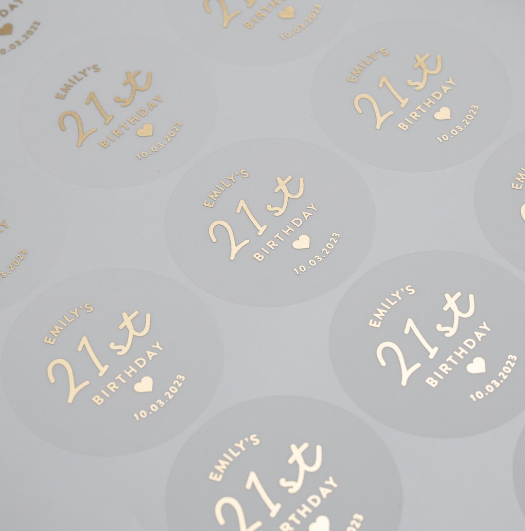 Personalised 21st Birthday Sticker Foil Birthday Sticker Any - Etsy