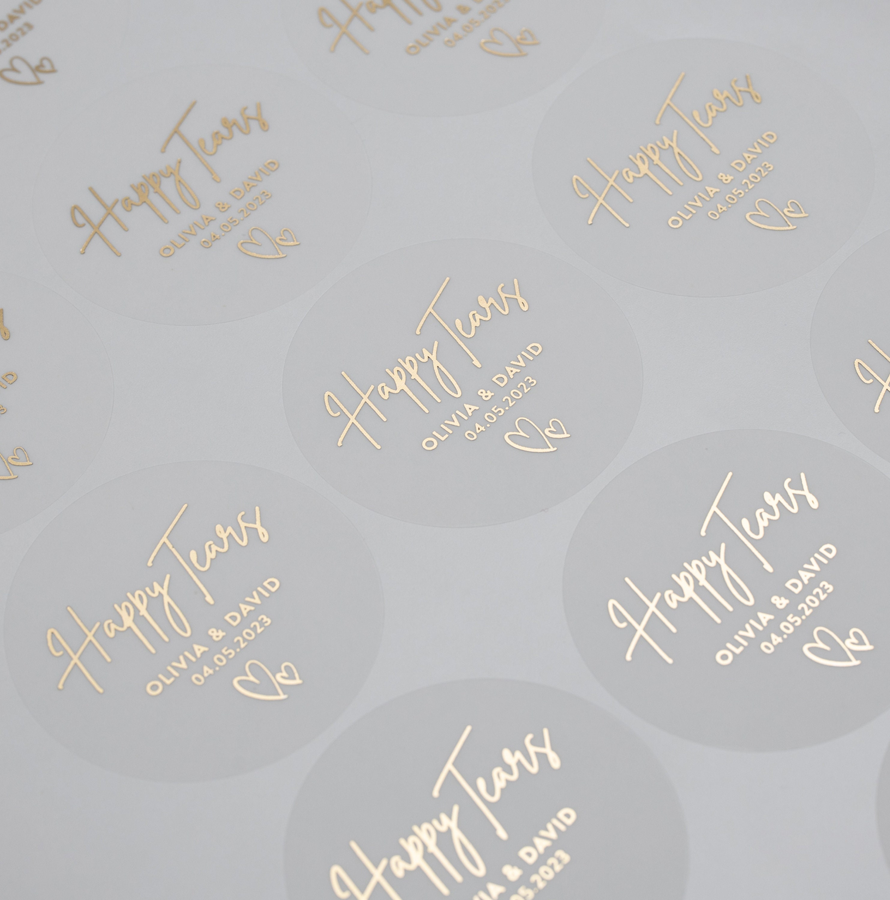 Happy Tears Wedding Foil Wedding Favour Stickers Wedding - Etsy