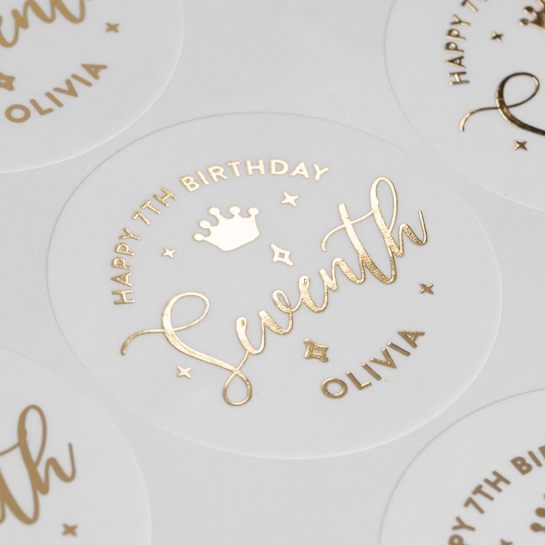 Seventh Birthday Stickers 7th Birthday Decorations Custom - Etsy