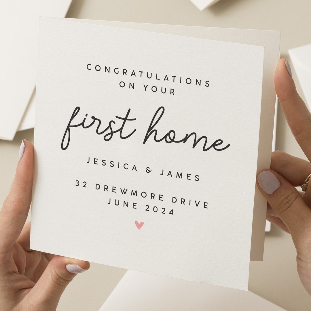 Personalised Congratulations on Your First Home Card, House Warming ...