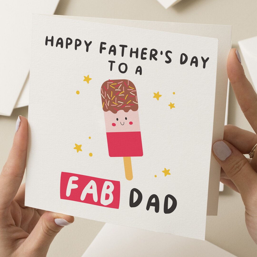 Fab Dad Fathers Day Card, Dad Fathers Day Gift, Happy Fathers Day Dad ...