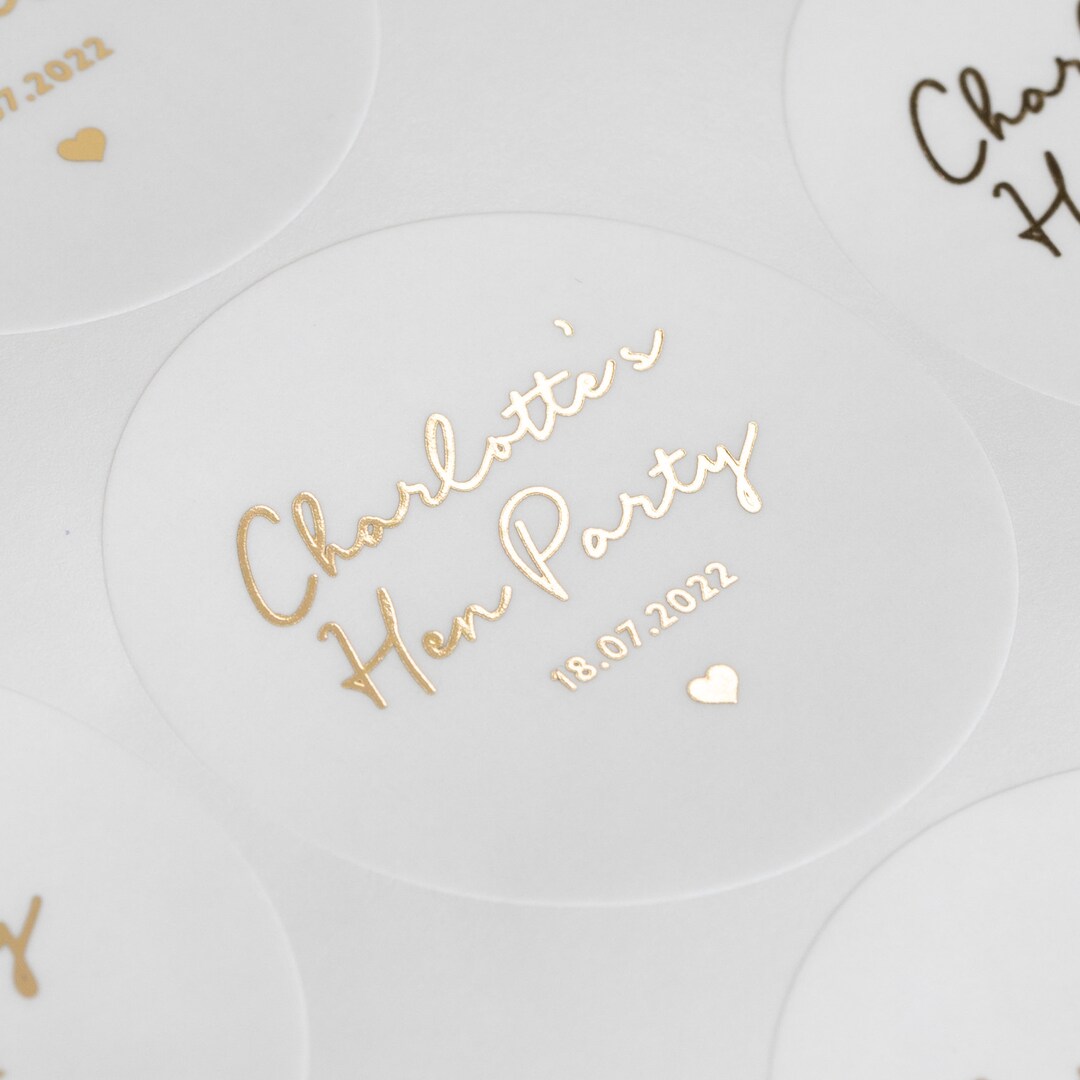 Hen Do Stickers, Personalised Hen Party Stickers, Foiled Event Party ...