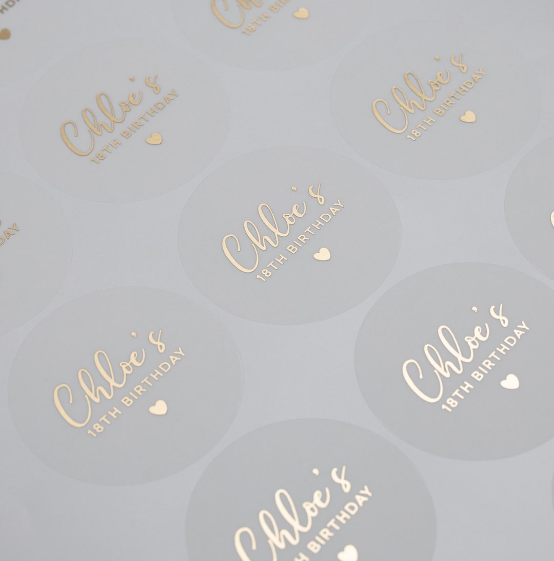 18th Birthday Sticker, Personalised Foil Rose Gold, Silver or Gold ...