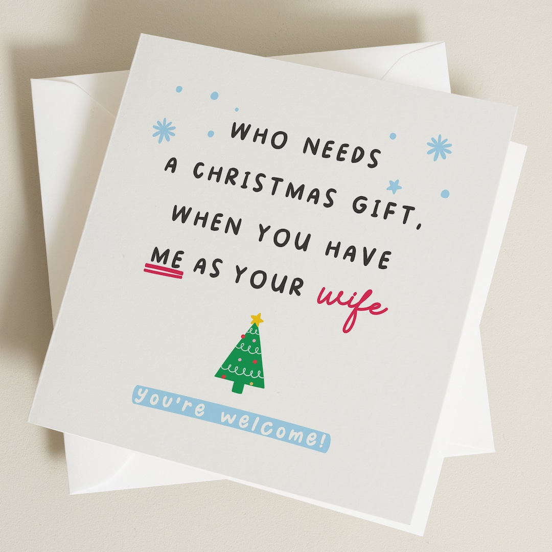 Funny Husband Christmas Card, Cute Christmas Card, Man Christmas Card ...