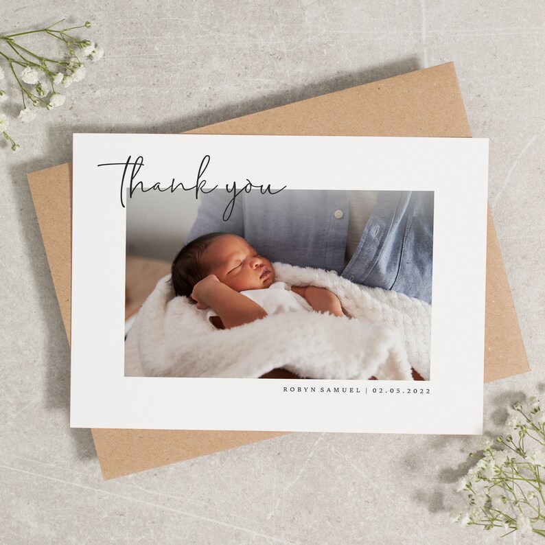 Baby Thank You Cards Multi Photo Baby Thank You Baby Thank - Etsy