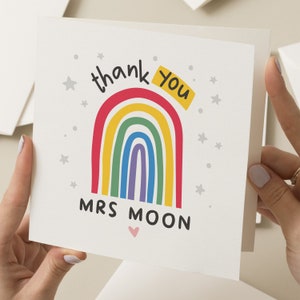 Teacher Thank You Card, Thank You Teacher Gift, Personalised Cute ...