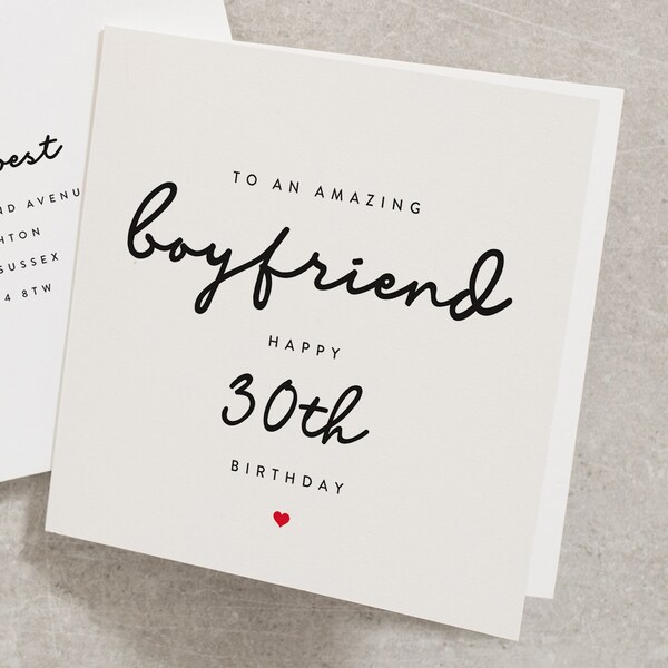 30th Birthday Card Boyfriend - Etsy