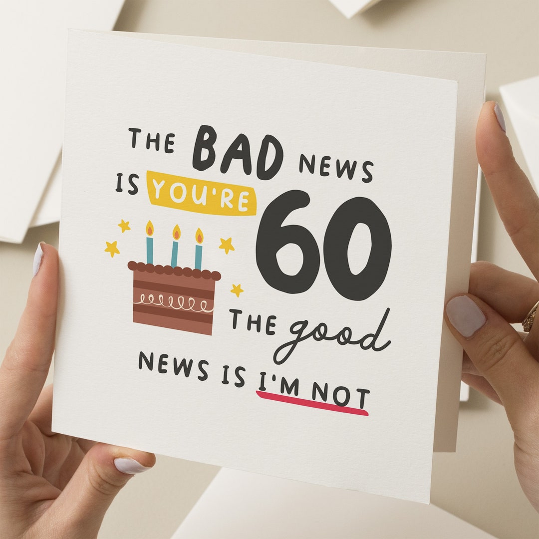 60th Birthday Card, Joke Birthday Card, Birthday Card for Him, Funny ...