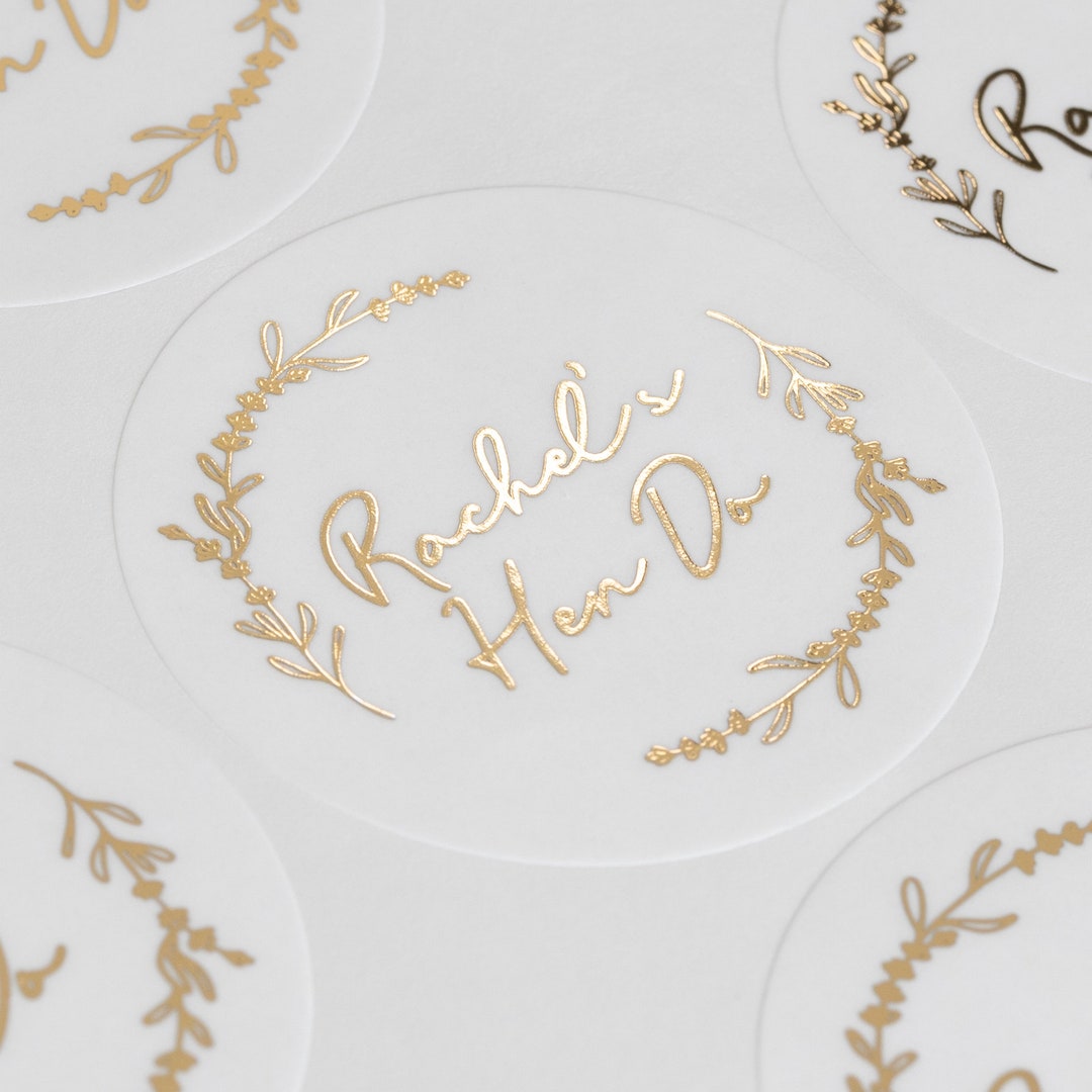 Hen Do Stickers, Personalised Hen Party Stickers, Foiled Event Party ...