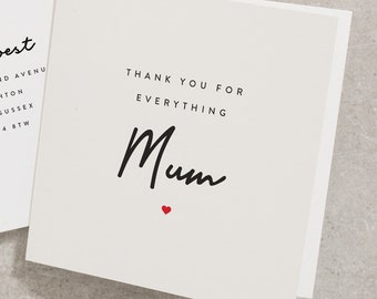 Thank You Mom Card - Etsy