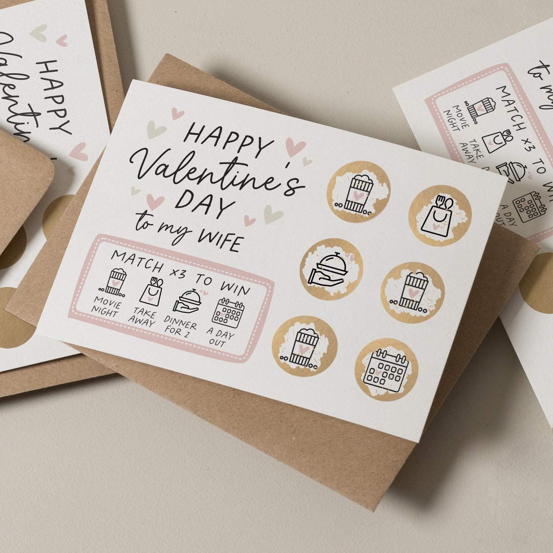Scratch to Win Wife Scratch Card, Valentine's Day Scratch Card Reveal ...