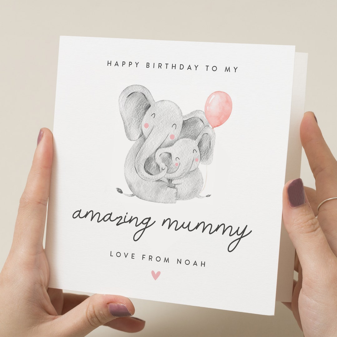 Mummy Birthday Card Personalised Happy Birthday Mummy Card Etsy