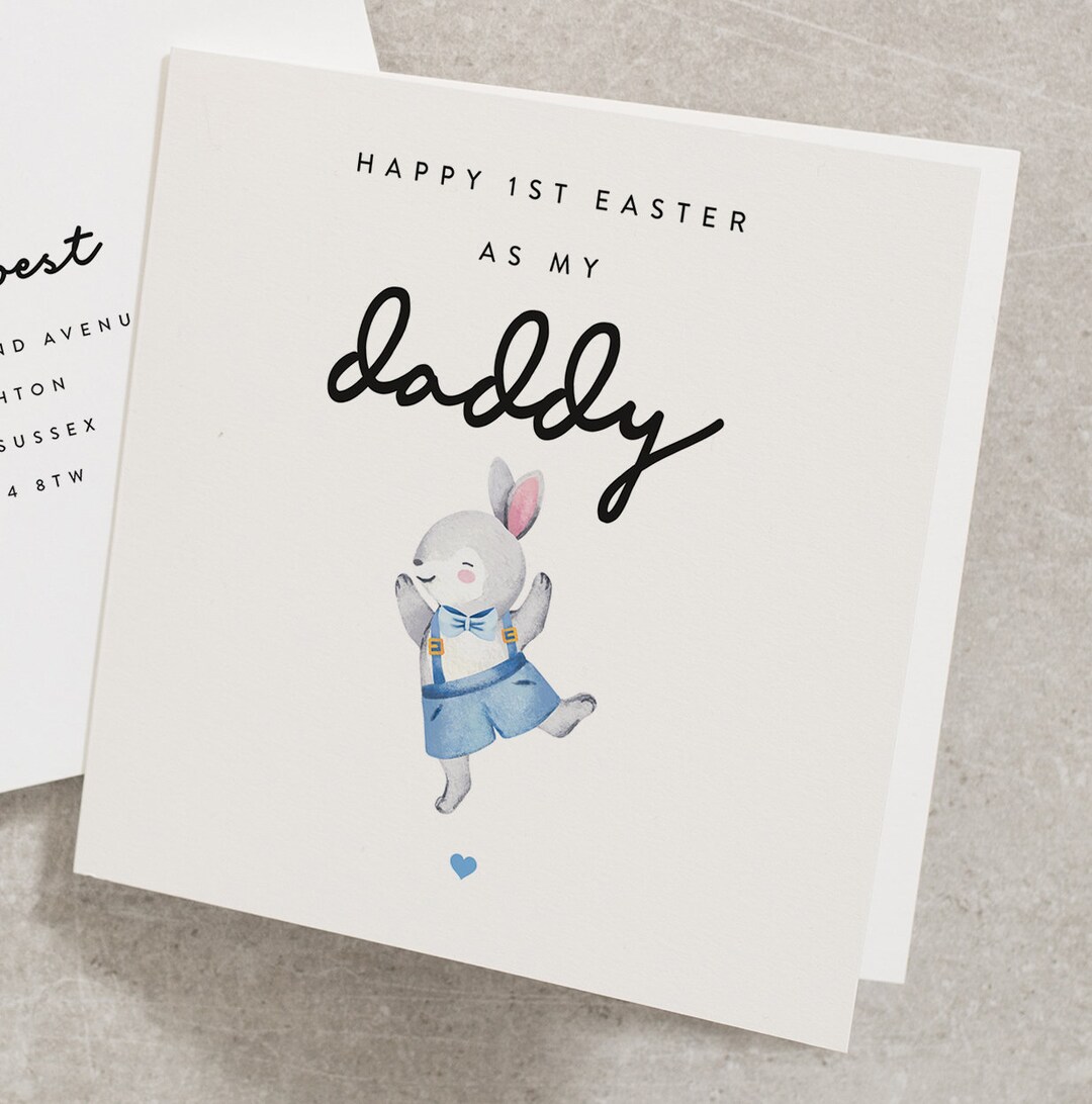 Happy 1st Easter Card as My Daddy Easter Card With Rabbit - Etsy
