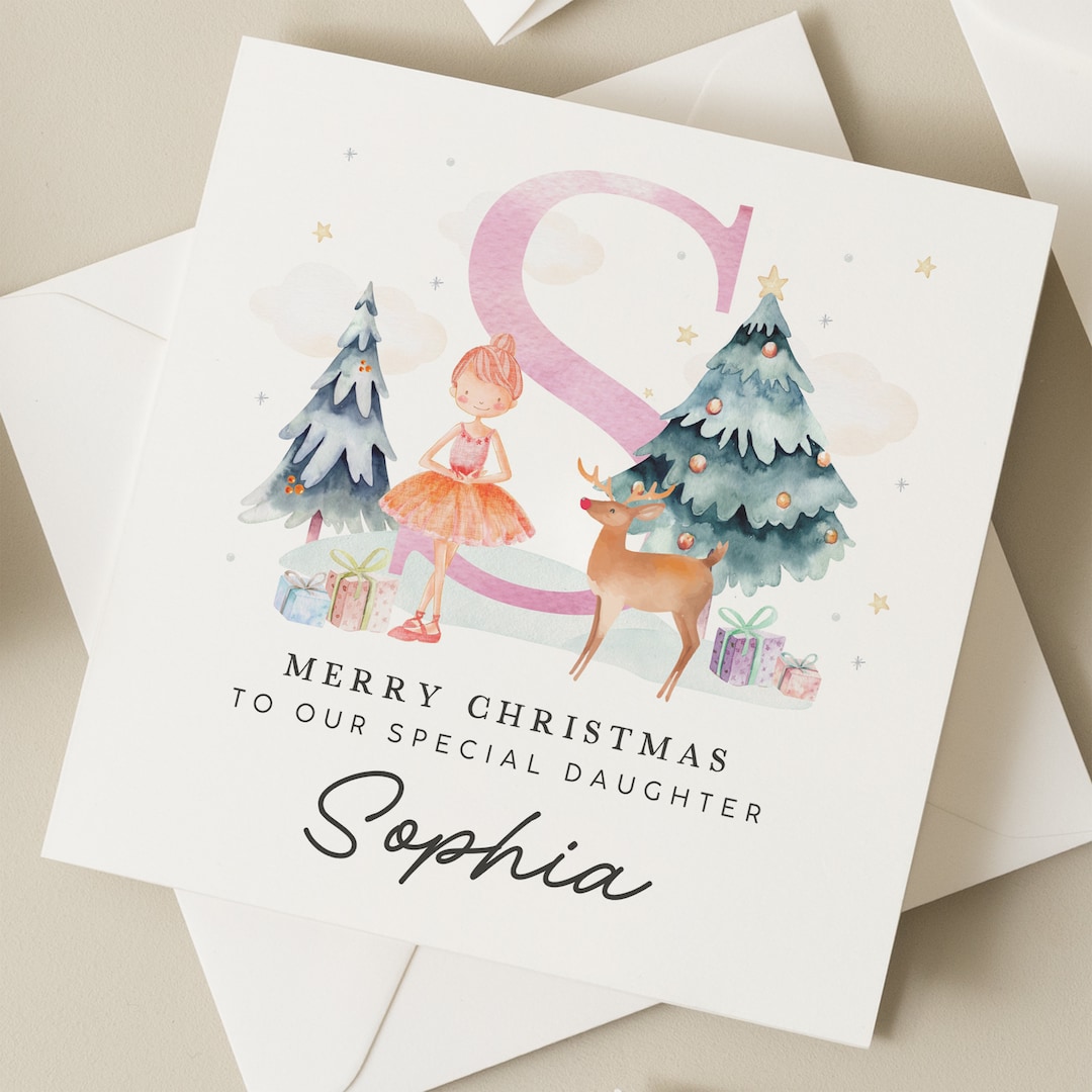 Daughter Christmas Card, Personalised Christmas Card for Daughter, Xmas ...