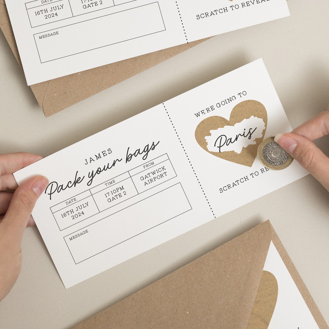 Pack Your Bags Holiday Scratch Reveal Card, Personalised Card, Birthday ...