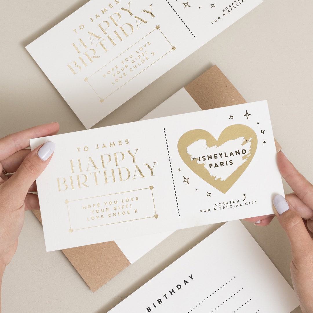 Birthday Gift Voucher Gold Foil Scratch Card Gift Voucher - Etsy
