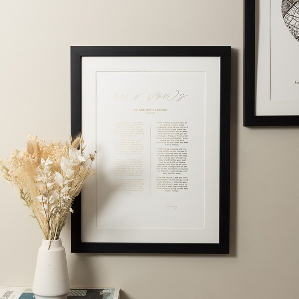 Wedding Vows Framed - Etsy