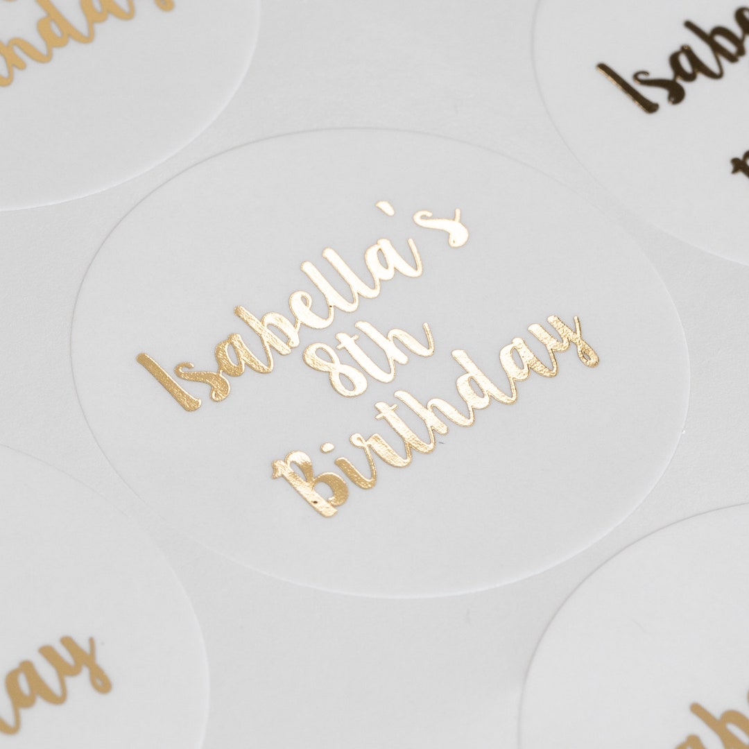 Eighth Birthday Stickers, 8th Birthday Decorations, Custom Foil ...