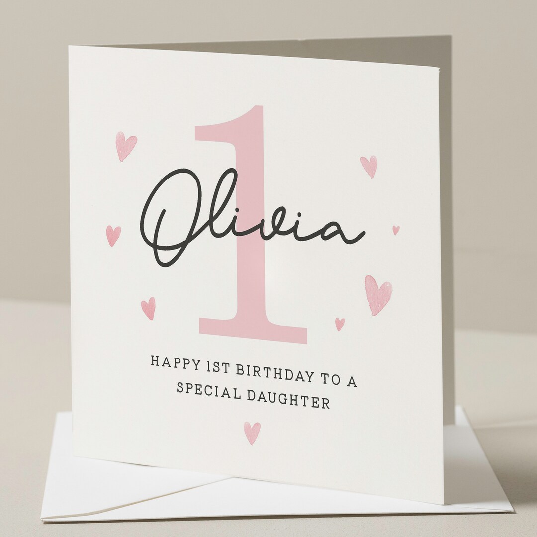 1st Birthday Card for Daughter, Daughter First Birthday Card, 1st ...