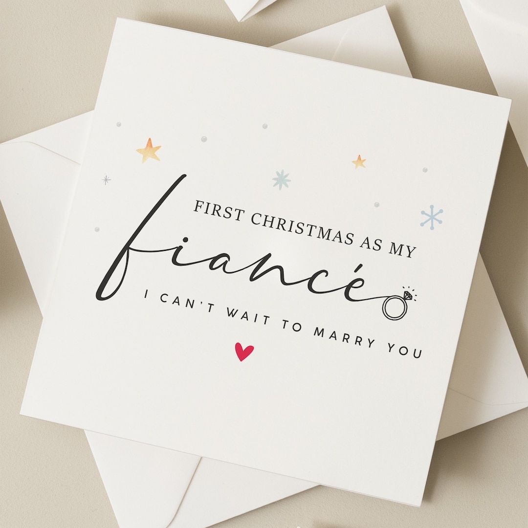 Fiancé Christmas Card, Christmas Card for Fiancé, First Christmas as My ...