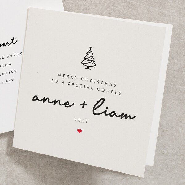 Couple Christmas Card - Etsy