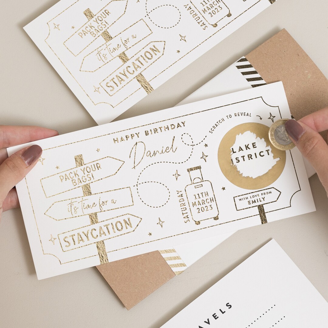 Holiday Reveal Scratch Card Surprise Personalised Travel - Etsy UK