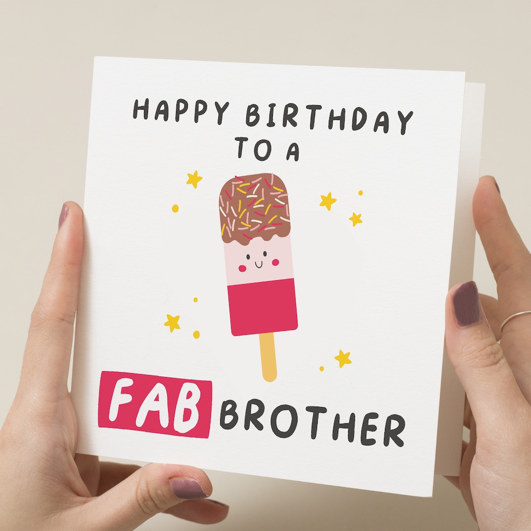 Brother Birthday Card, Happy Birthday Brother Card, Fab Birthday Gift ...
