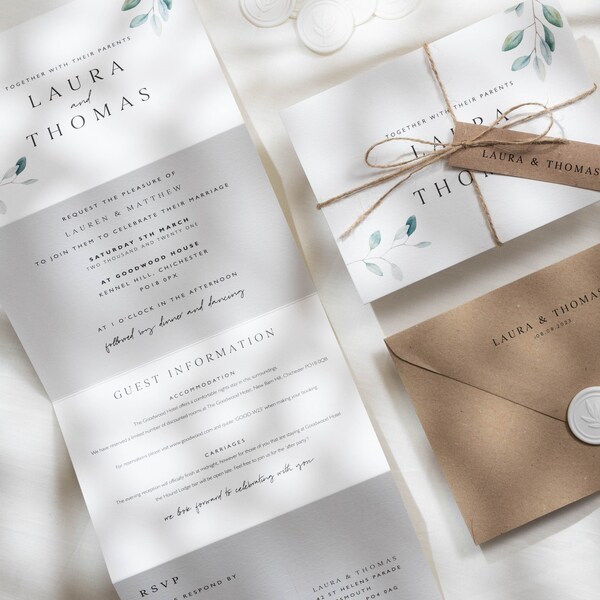 Twine Wedding Invitations - Etsy