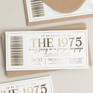 Personalised Gig Gift Voucher, Personalised Gig Ticket, Birthday Gift ...