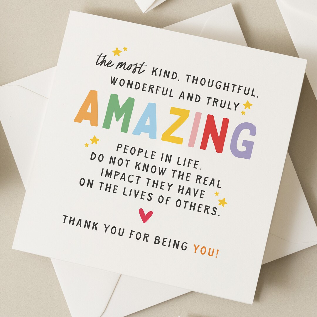 Thank You Card, Friend Thank You Card, Thank You for Being Amazing ...