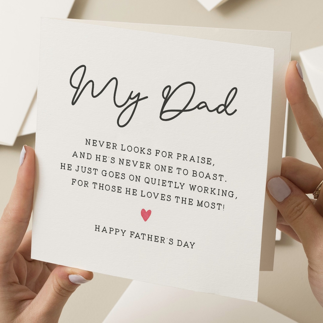 Poem Fathers Day Card, Dad Poem Card, Cute Fathers Day Card for Him ...