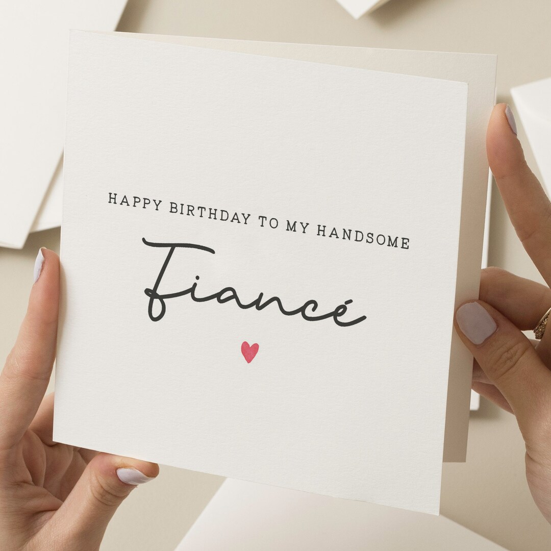 Fiancé Birthday Card, Birthday Card for Fiance, Partner Birthday Card ...