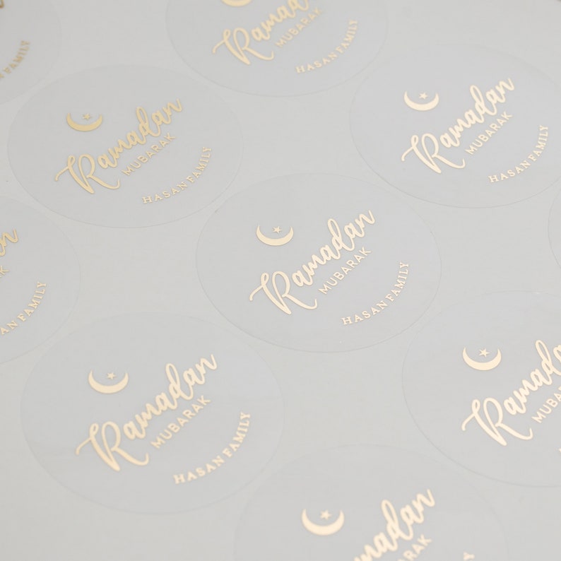 Personalised Ramadan Mubarak Sticker, Foiled Eid Stickers, Personalised ...
