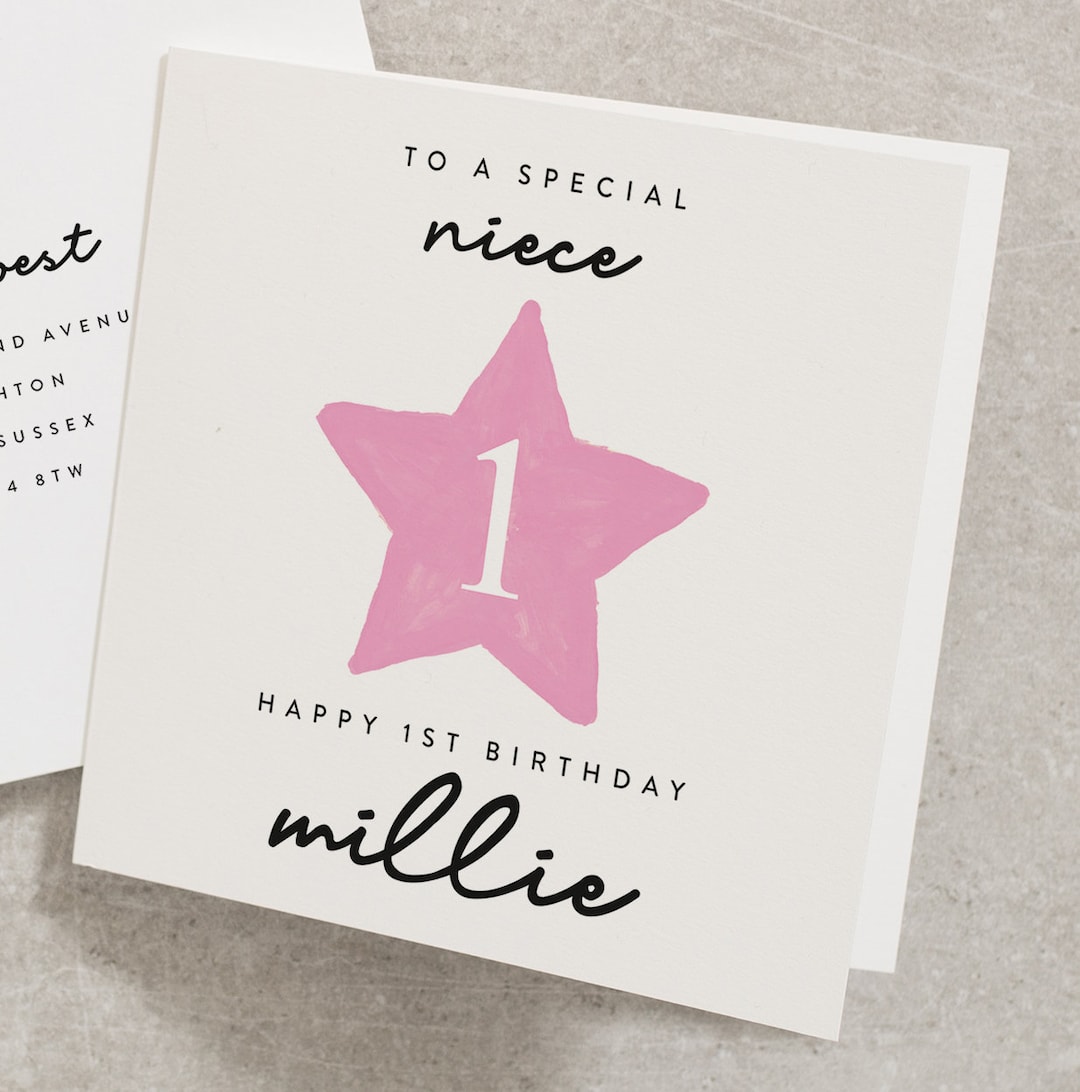 Nieces First Birthday Card to A Special Niece Happy 1st - Etsy