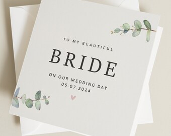 To My Bride Wedding Card on Our Wedding Day Wife Card Bride Wedding ...