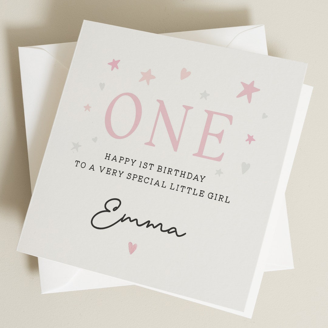 Personalised 1st Birthday Card for Daughter, Niece First Birthday Card ...