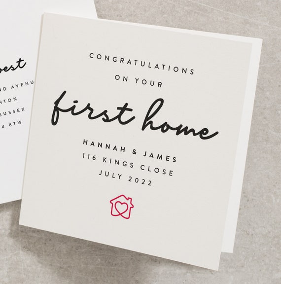 Congratulations on Your First Home Card Personalised New Home | Etsy